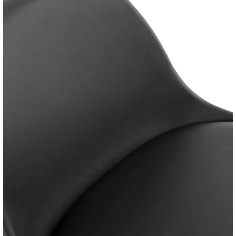 Tabouret de bar rond contemporain rotatif et réglable ROBIN (noir)