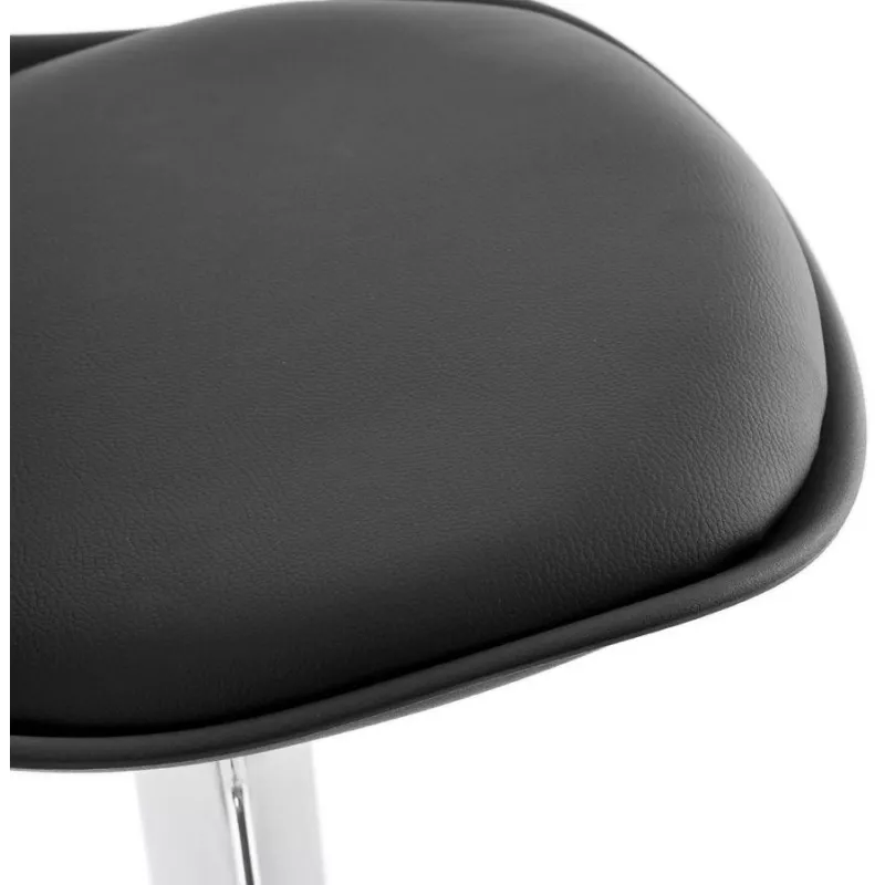 Tabouret de bar rond contemporain rotatif et réglable ROBIN (noir)