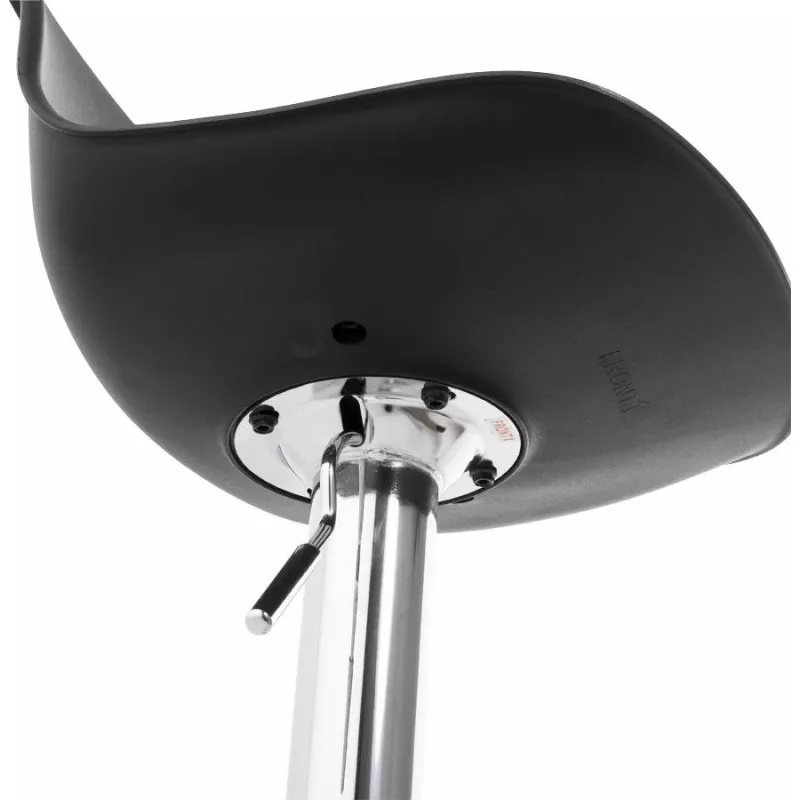 Tabouret de bar rond contemporain rotatif et réglable ROBIN (noir)