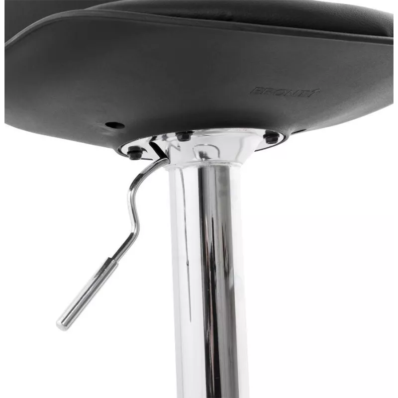 Tabouret de bar rond contemporain rotatif et réglable ROBIN (noir)