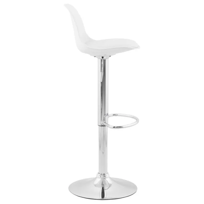 Tabouret de bar compact rotatif et réglable ROBIN (blanc)