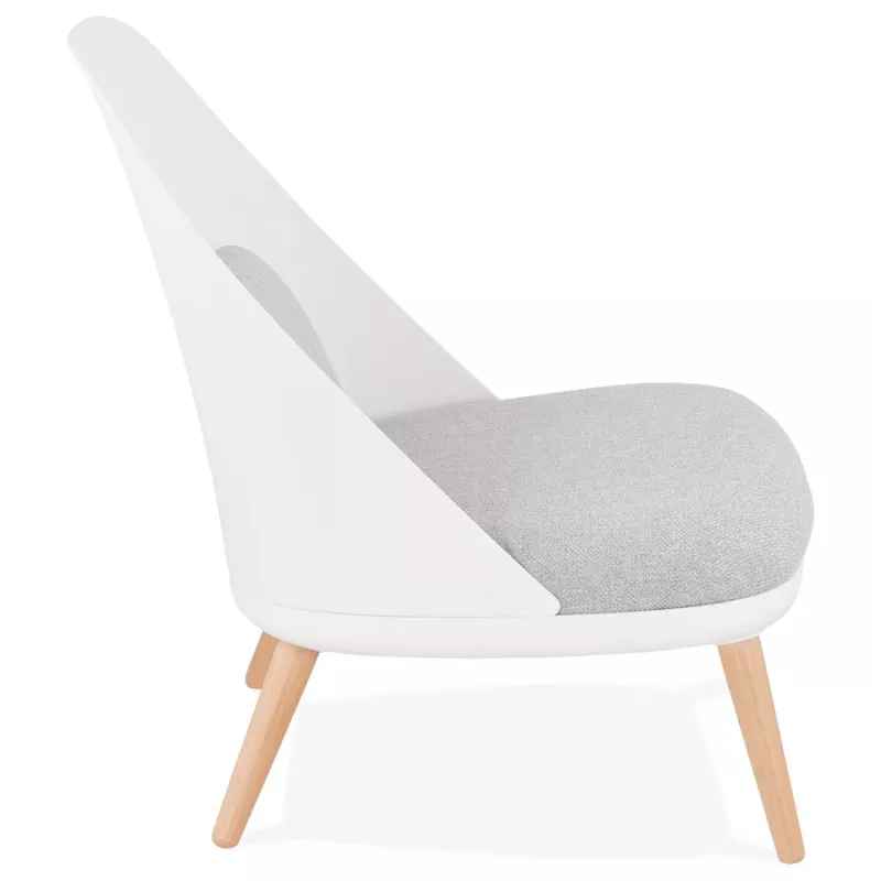 AGAVE Skandinavischer Design-Lounge-Sessel (weiß, hellgrau)