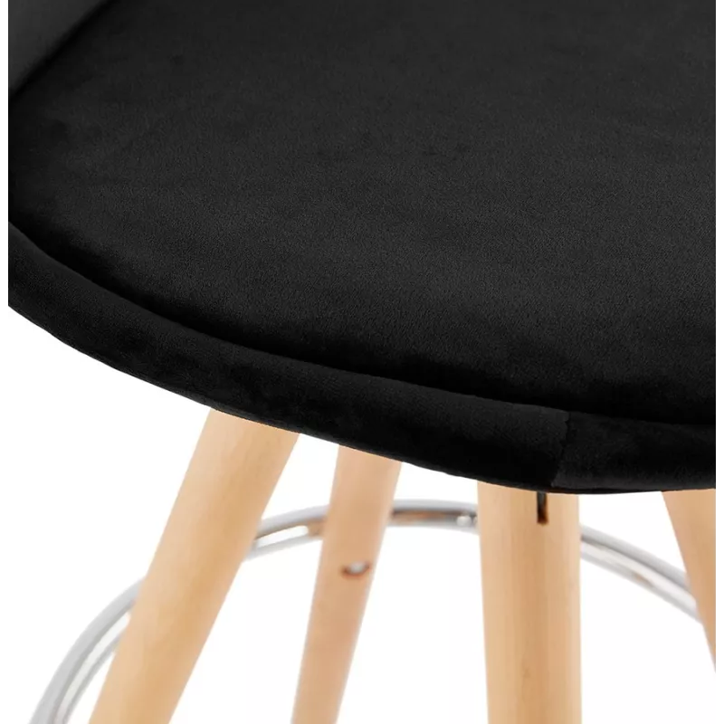 Scandinavian bar stake in velvet feet wood feet natural color MERRY (black)