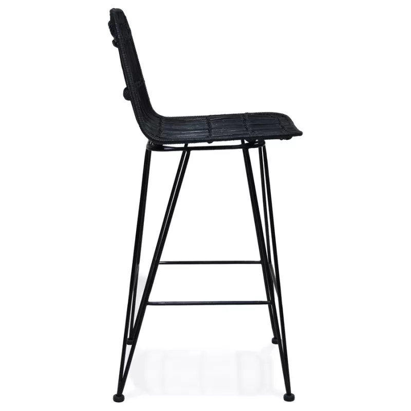 AMINI MINI black rattan bar stool (black)