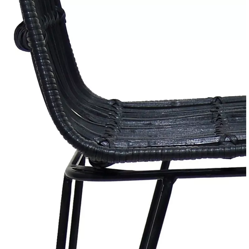 AMINI MINI black rattan bar stool (black)