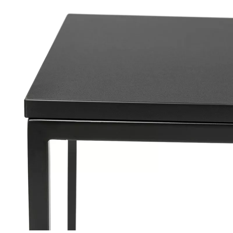 Hoher Tisch isst stehendes Design aus schwarzem Holzmetall HUGO