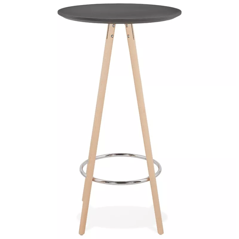 Hoher Tisch essen-up Holz Design Füße Holz natürliche Farbe CHLOE (schwarz)