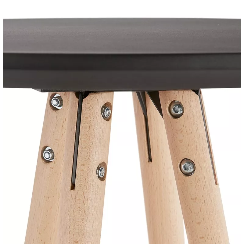 Hoher Tisch essen-up Holz Design Füße Holz natürliche Farbe CHLOE (schwarz)