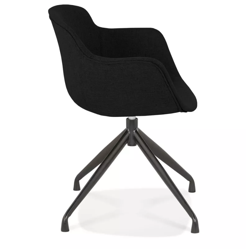 Beautiful black fabric chair with clean lines