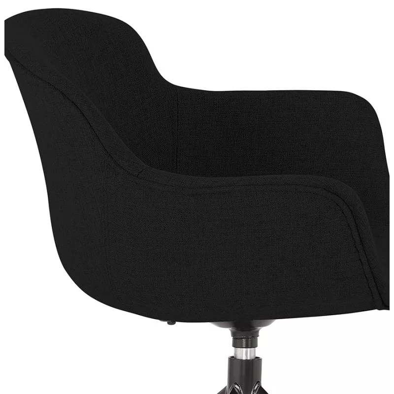 Beautiful black fabric chair with clean lines